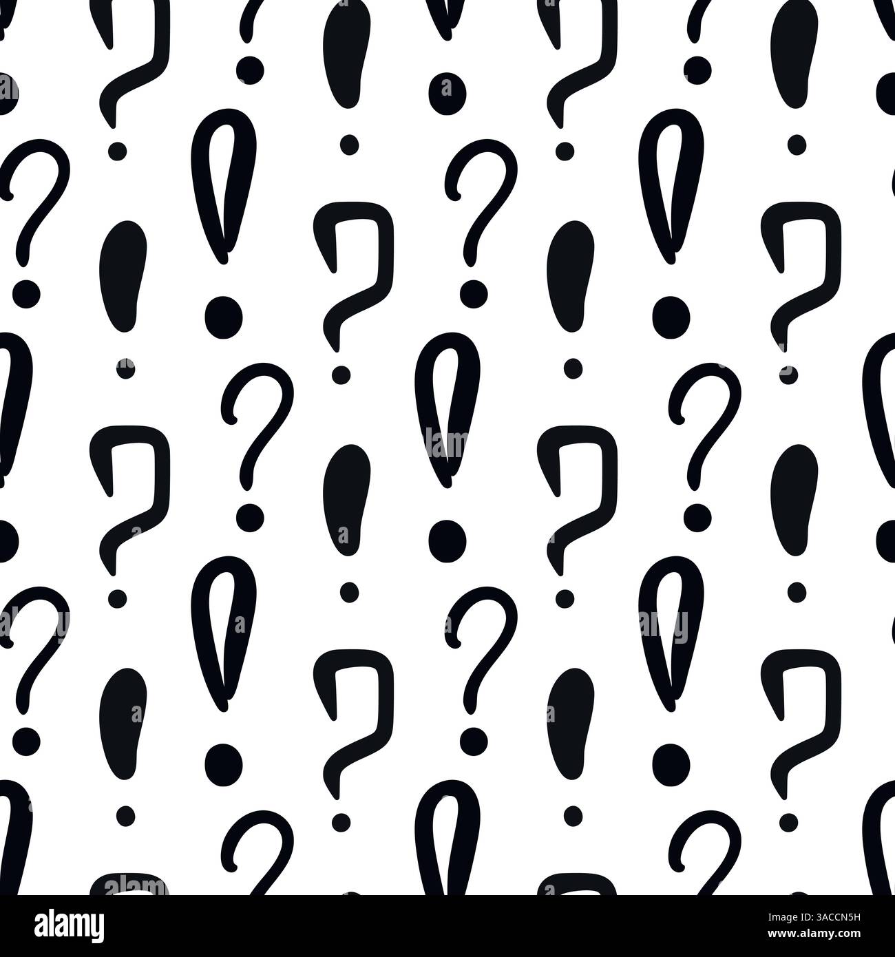 Question and exclamation marks seamless pattern. Background with ...