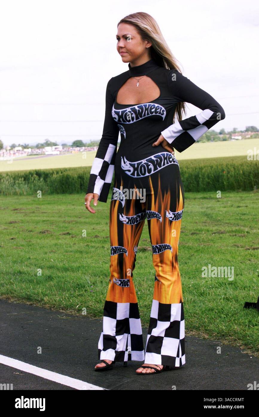 A Hot Wheels girl, former Emmerdale actress Adele Silva..Castle Combe ...