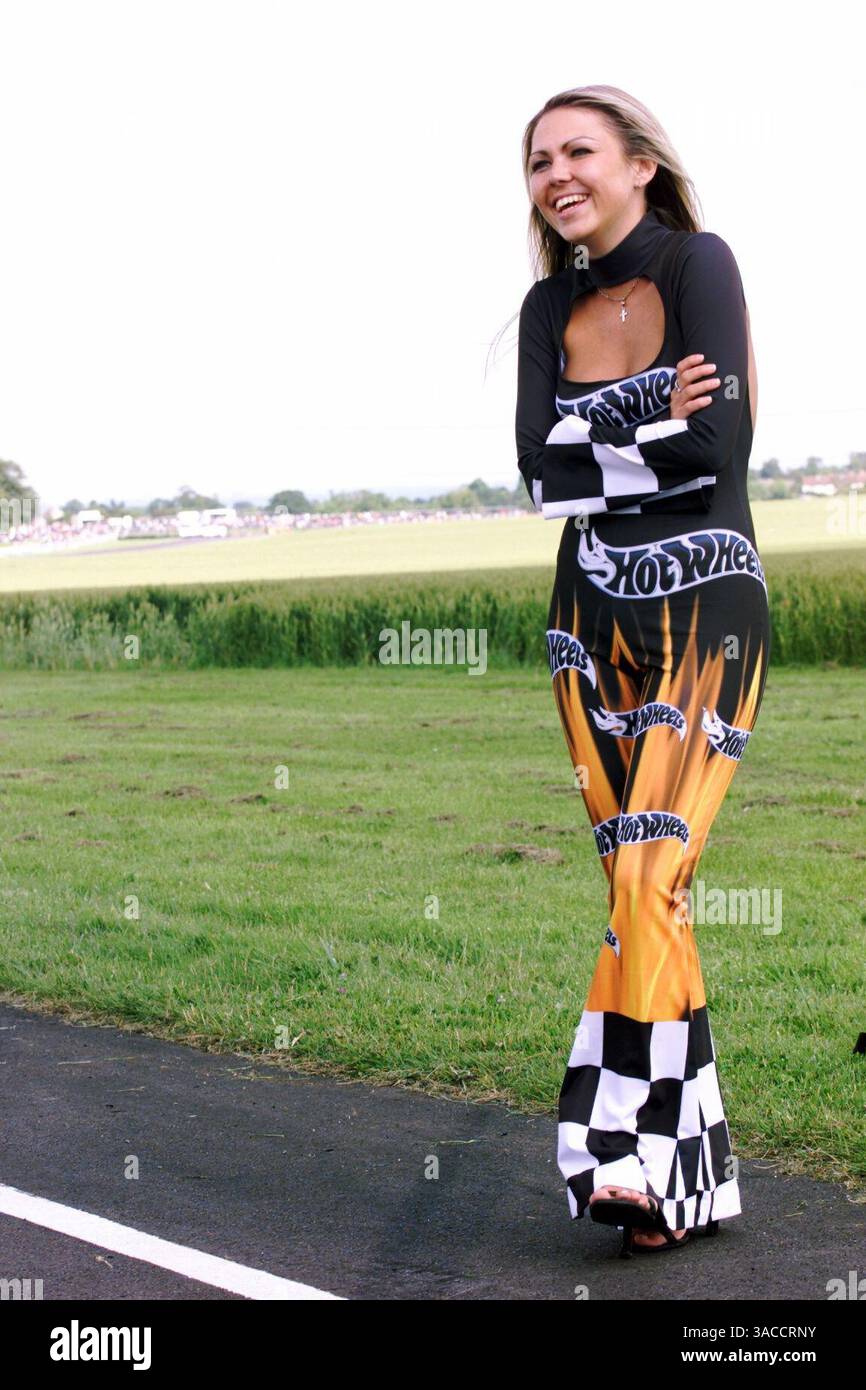 A Hot Wheels girl, former Emmerdale actress Adele Silva..Castle Combe ...