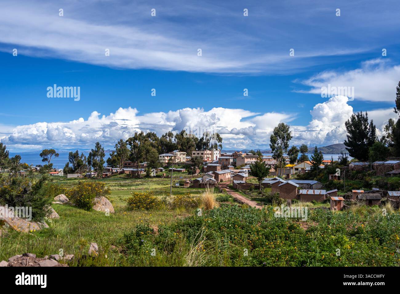 The village of Llachon, Peru, sits on the shores of Lake Titicaca ...