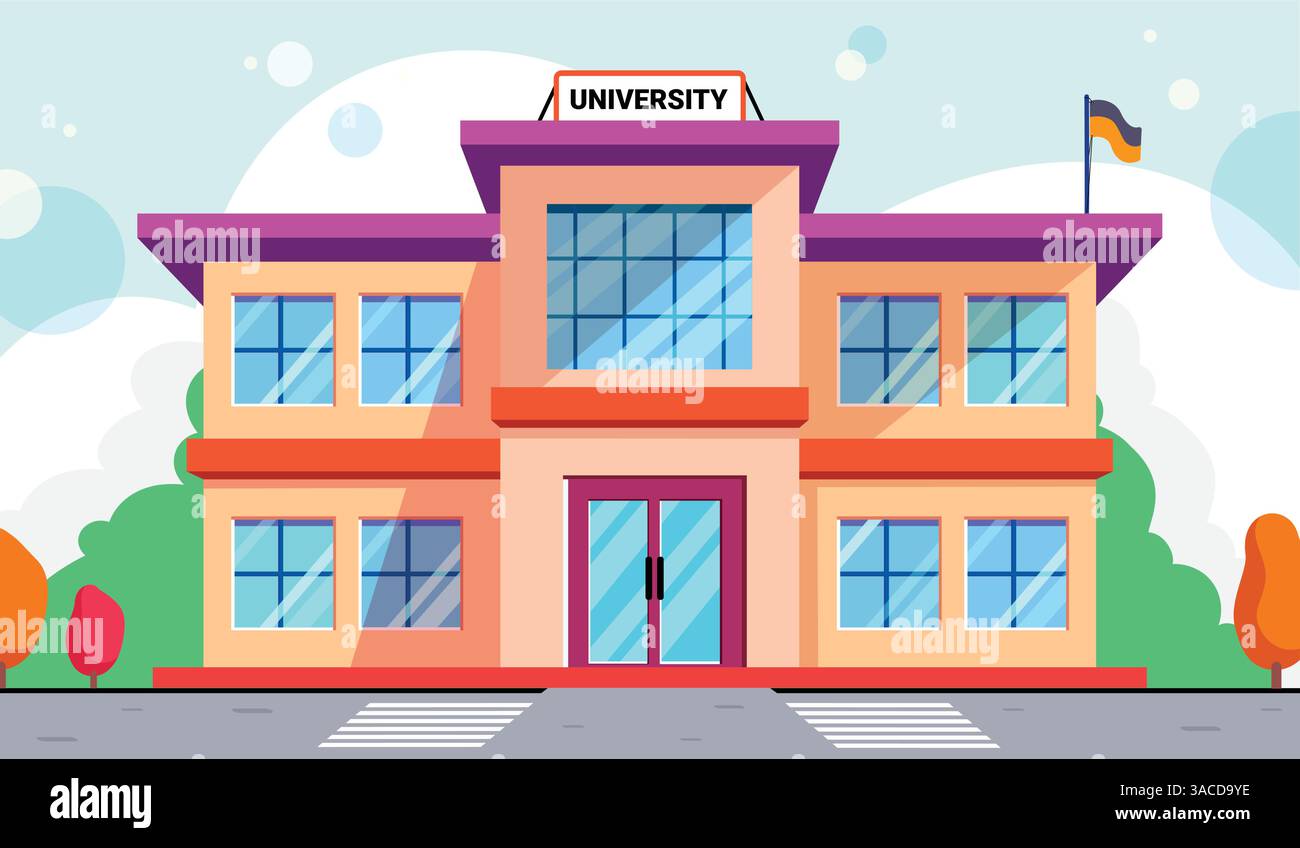 School university building clipart design. Colorful drawing classroom ...