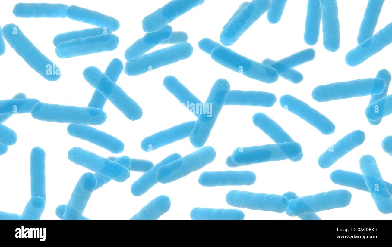 Probiotics. Blue color. 3d illustration Stock Photo - Alamy
