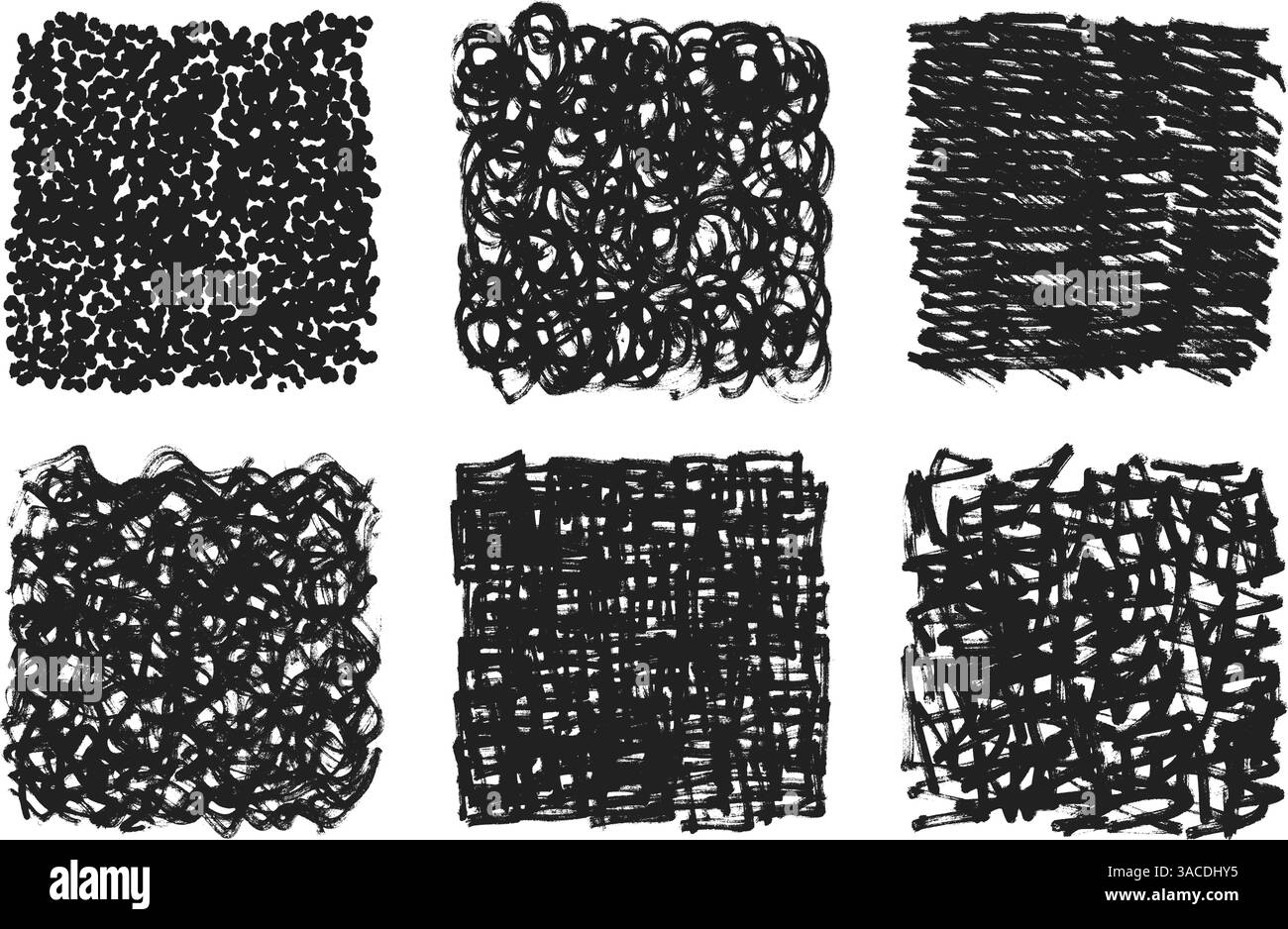 Chalk or charcoal texture smear scribble boxes dirty sketches trace set ...