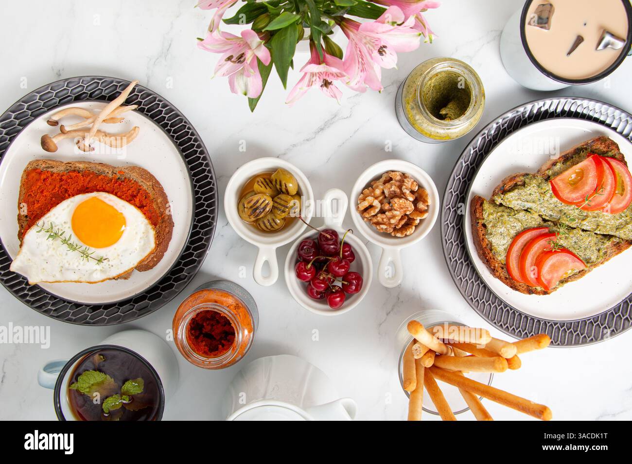 Vibrant Plant-Based Breakfast with Fresh Fruits, Vegetables, and Whole ...