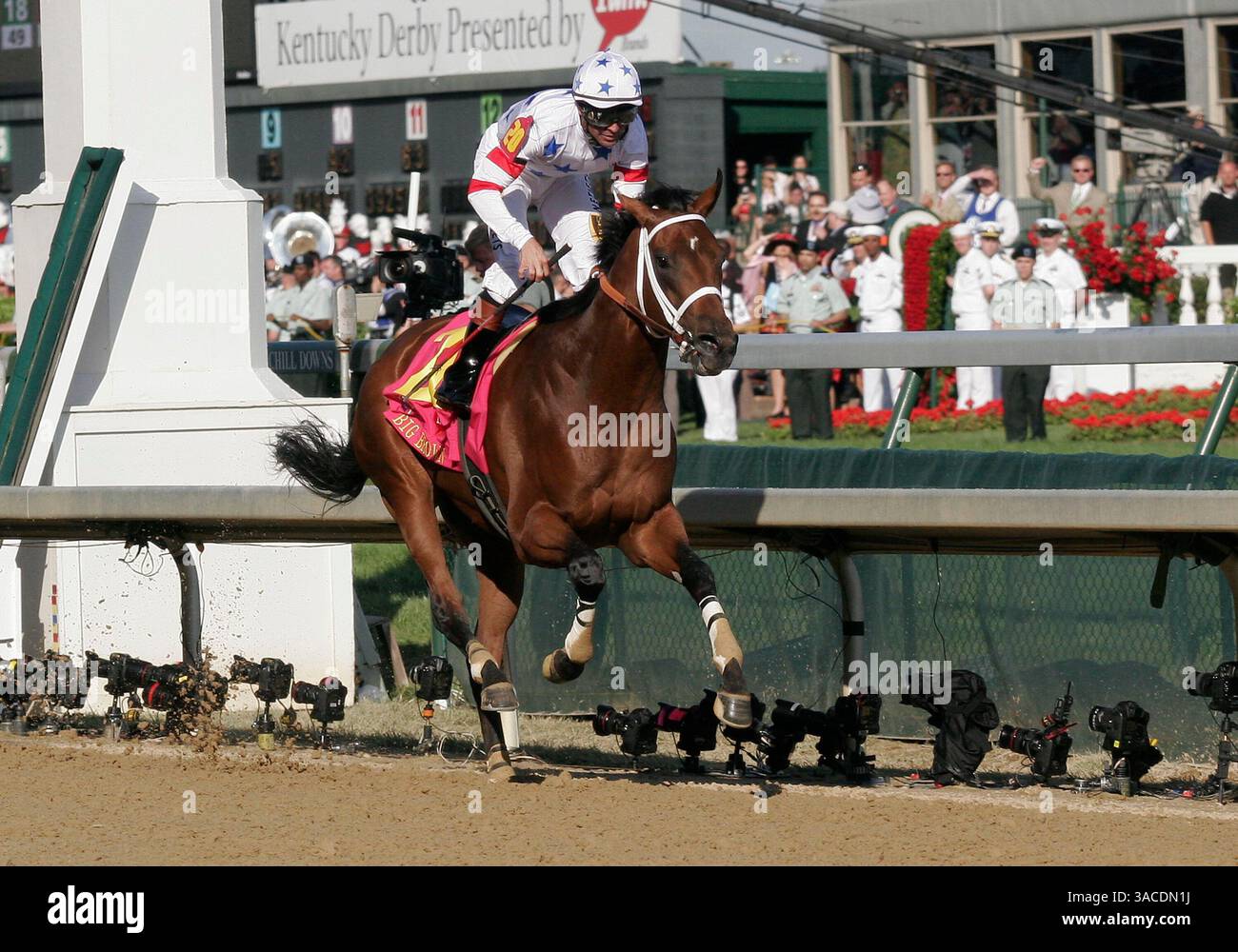 May 3, 2008- Louisville, Kentucky, USA - Big Brown #20 crosses the ...