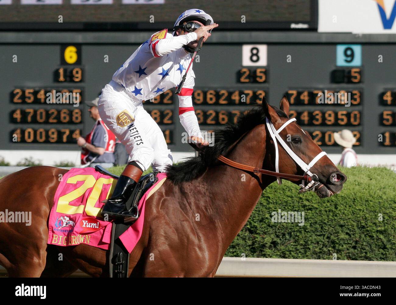 May 3, 2008- Louisville, Kentucky, USA - Big Brown #20 crosses the ...