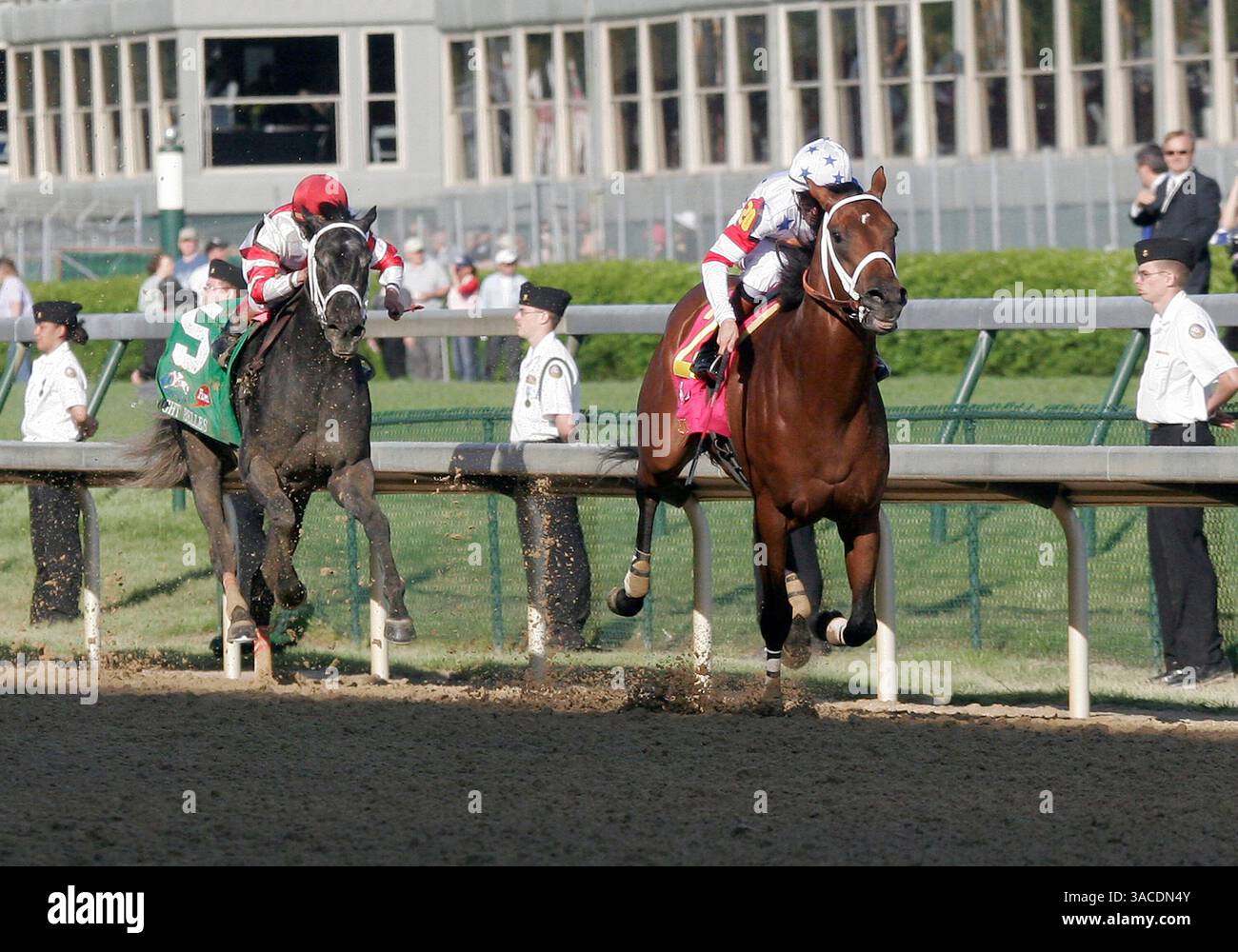 May 3, 2008- Louisville, Kentucky, USA - Big Brown #20 crosses the ...