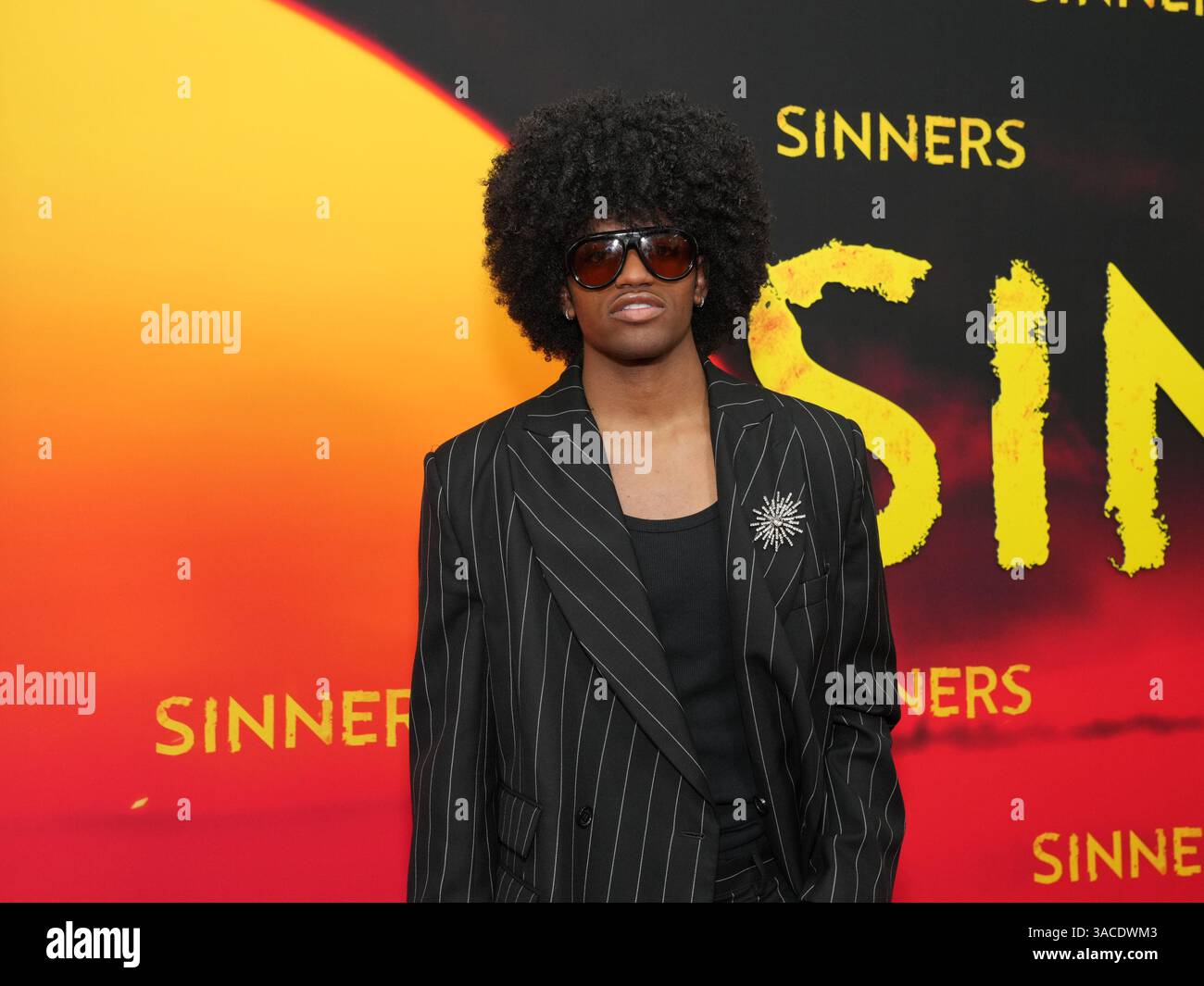 Layton Lamell attends the ''Sinners'' premiere at AMC Lincoln Square in ...