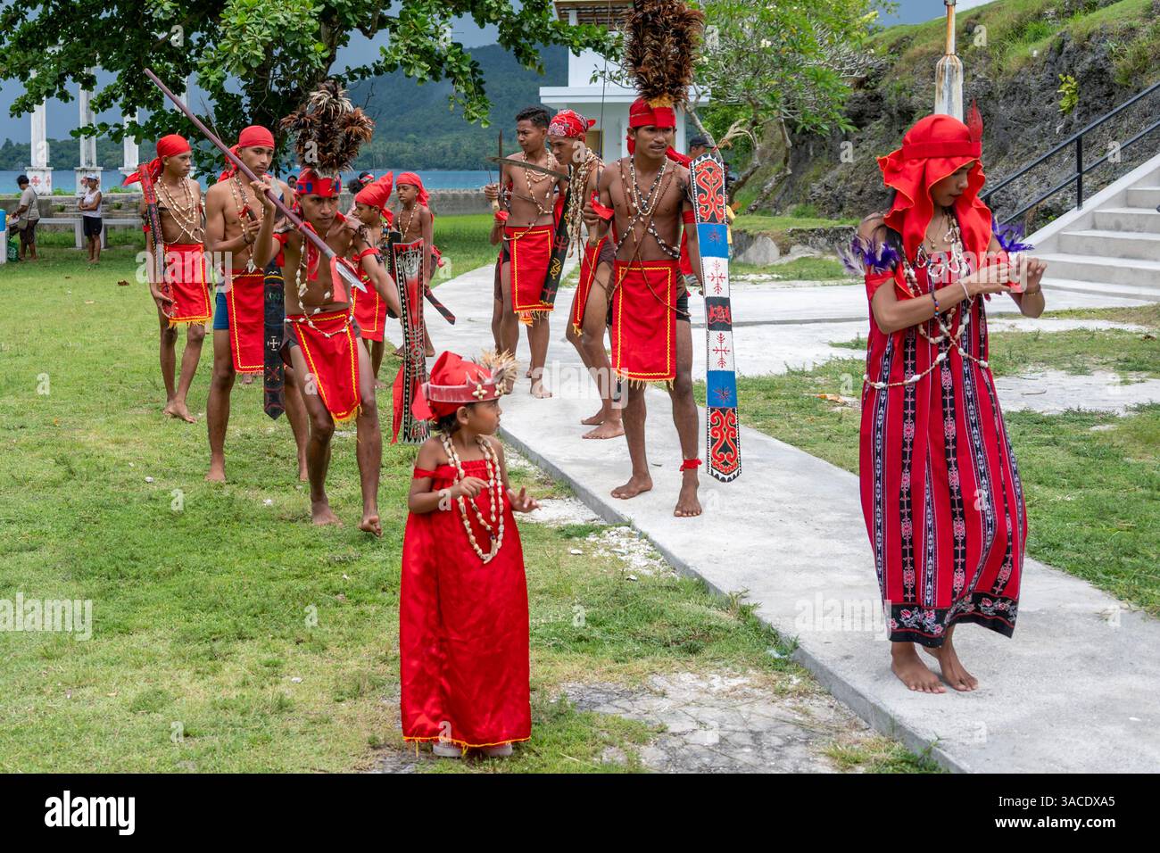 Cakalele Warrior Dance at Saparua, Spice islands, Indonesia Stock Photo ...
