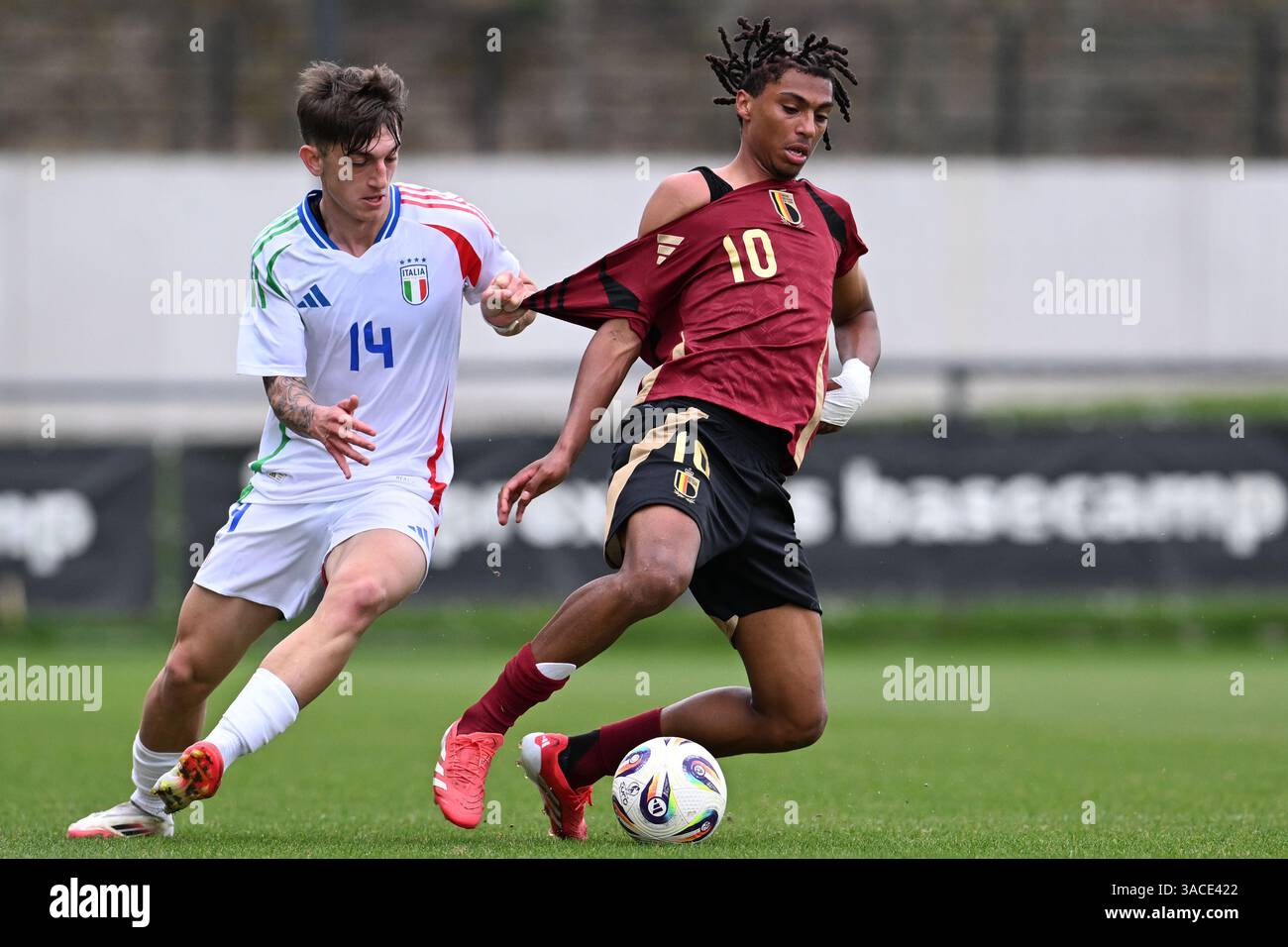 Tubize, Belgium. 21st Mar, 2025. Nicolas Trabucchi (14) of Italy and ...