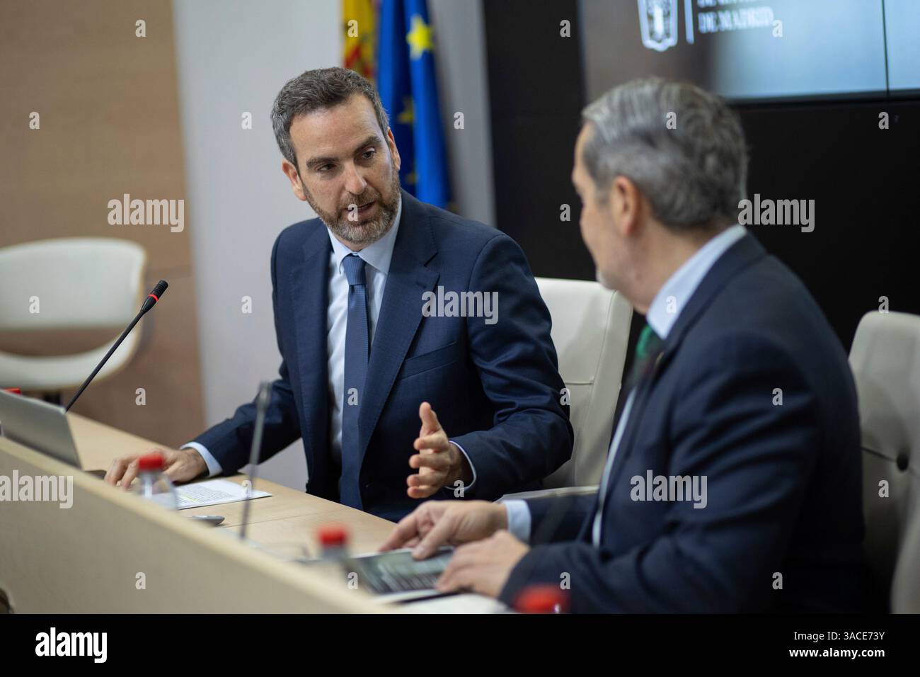 The Chairman of the Frob, Álvaro López Barceló, speaks during the V ...