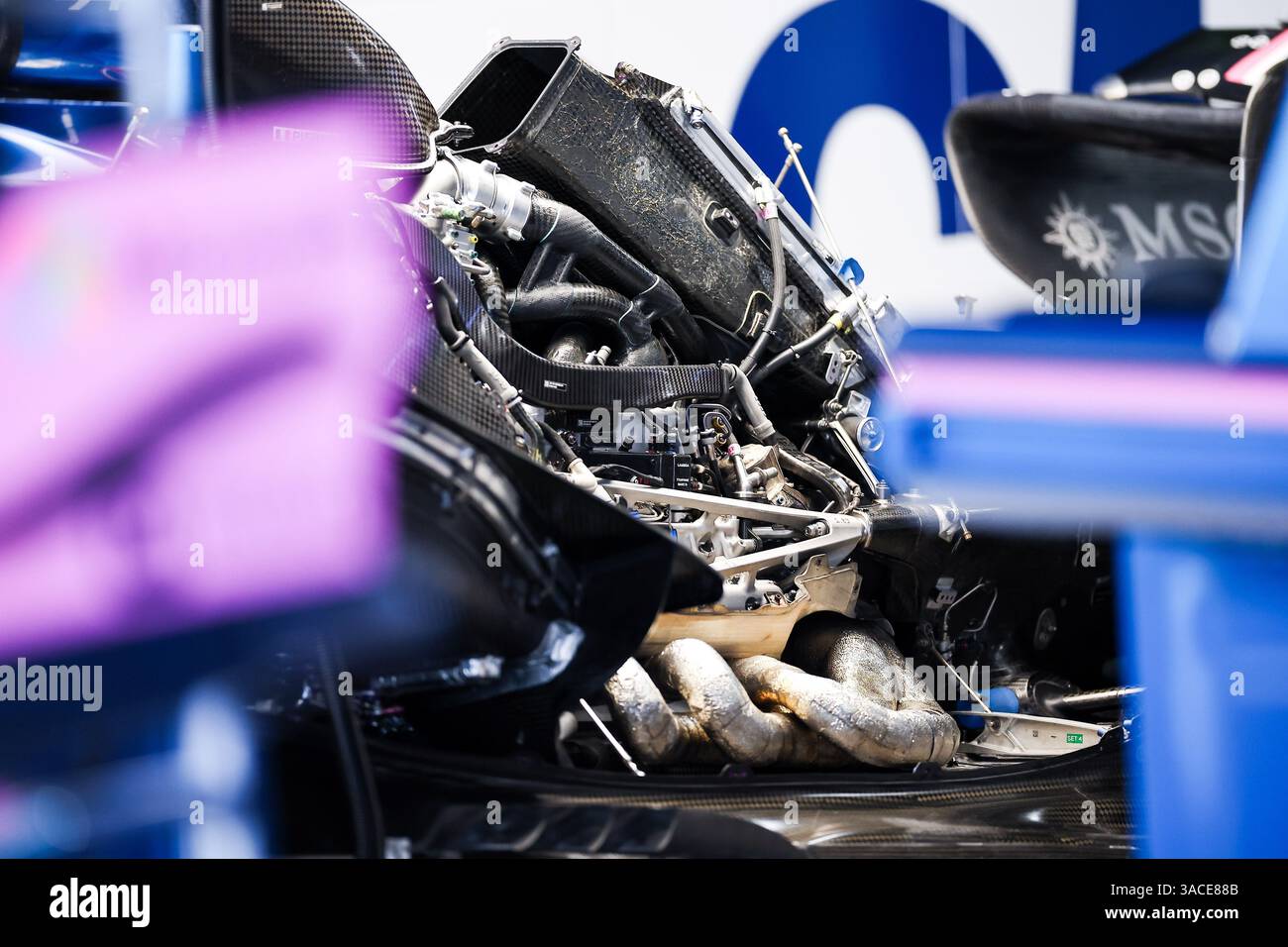 Alpine F1 Team A525, mechanical detail engine, moteur during the ...