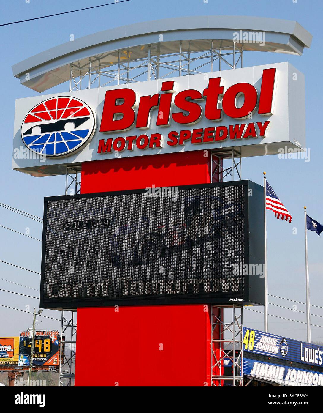 The signage outside Bristol Motor Speedway signals the begining of the ...