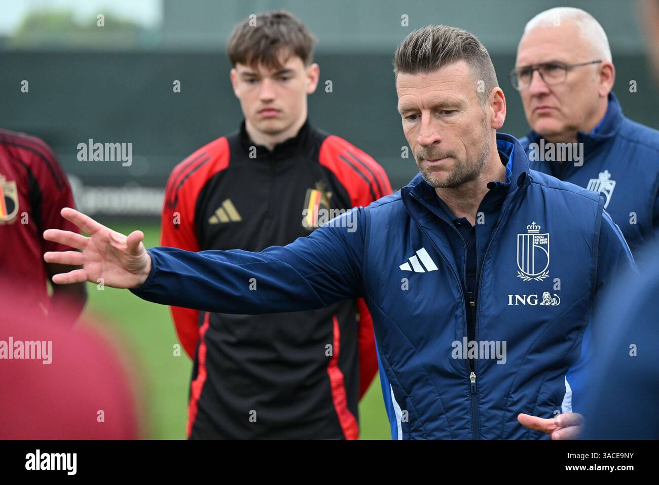 Tubize, Belgium. 21st Mar, 2025. Head Coach David Penneman of Belgium ...