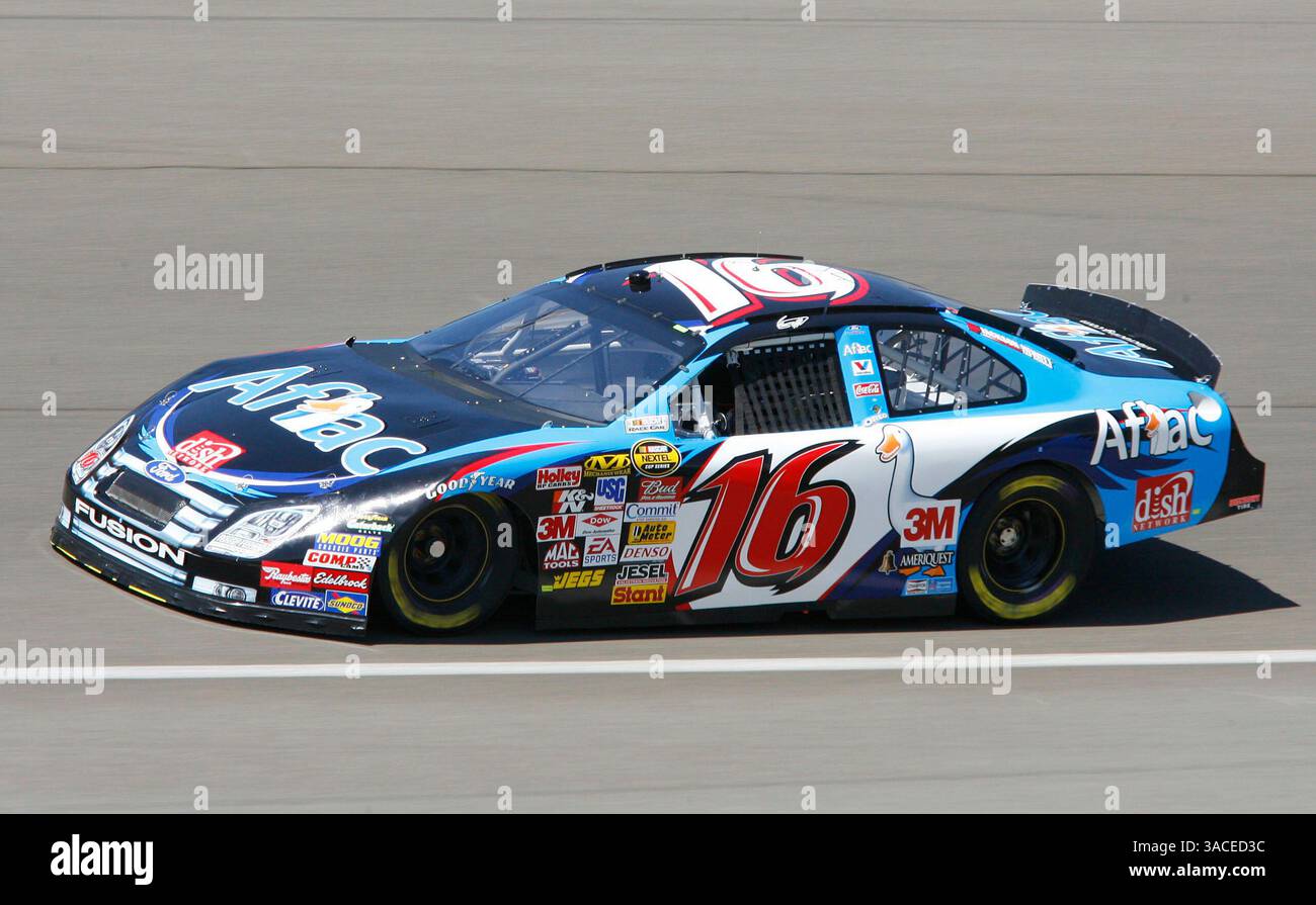 The #16 of Greg Biffle sports the Aflac colors for the Sharp aQuos 500 ...