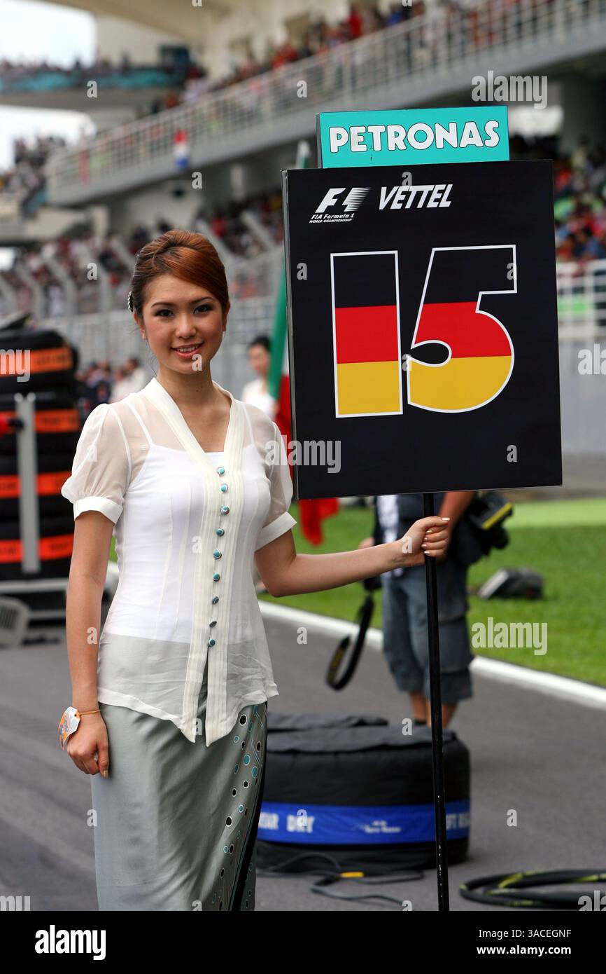 Grid girl for Sebastian Vettel (GER) Scuderia Toro Rosso...Malaysian ...