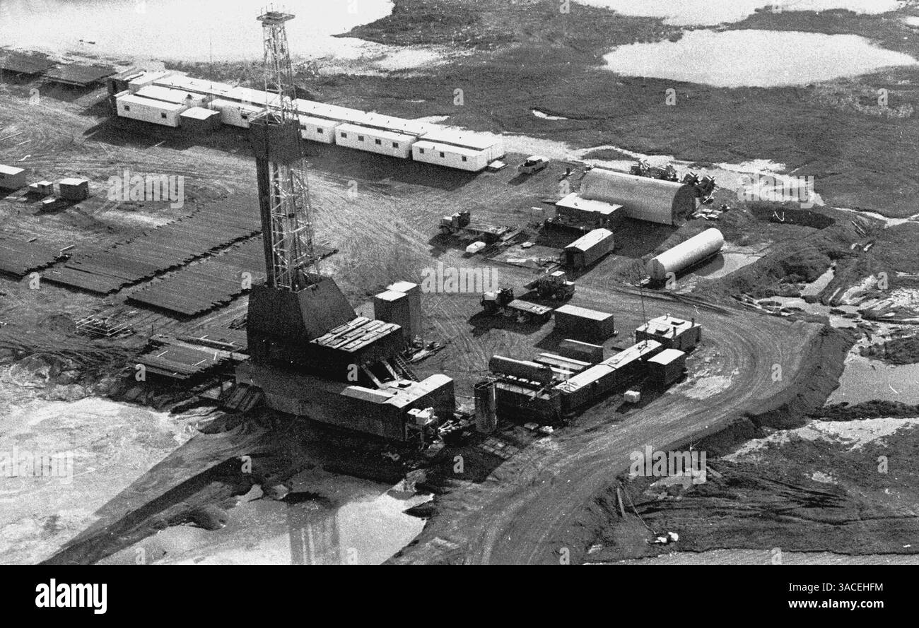 Jun 15, 1971 - Deadhorse, Alaska, USA - Oil rigs sit on the tundra at ...