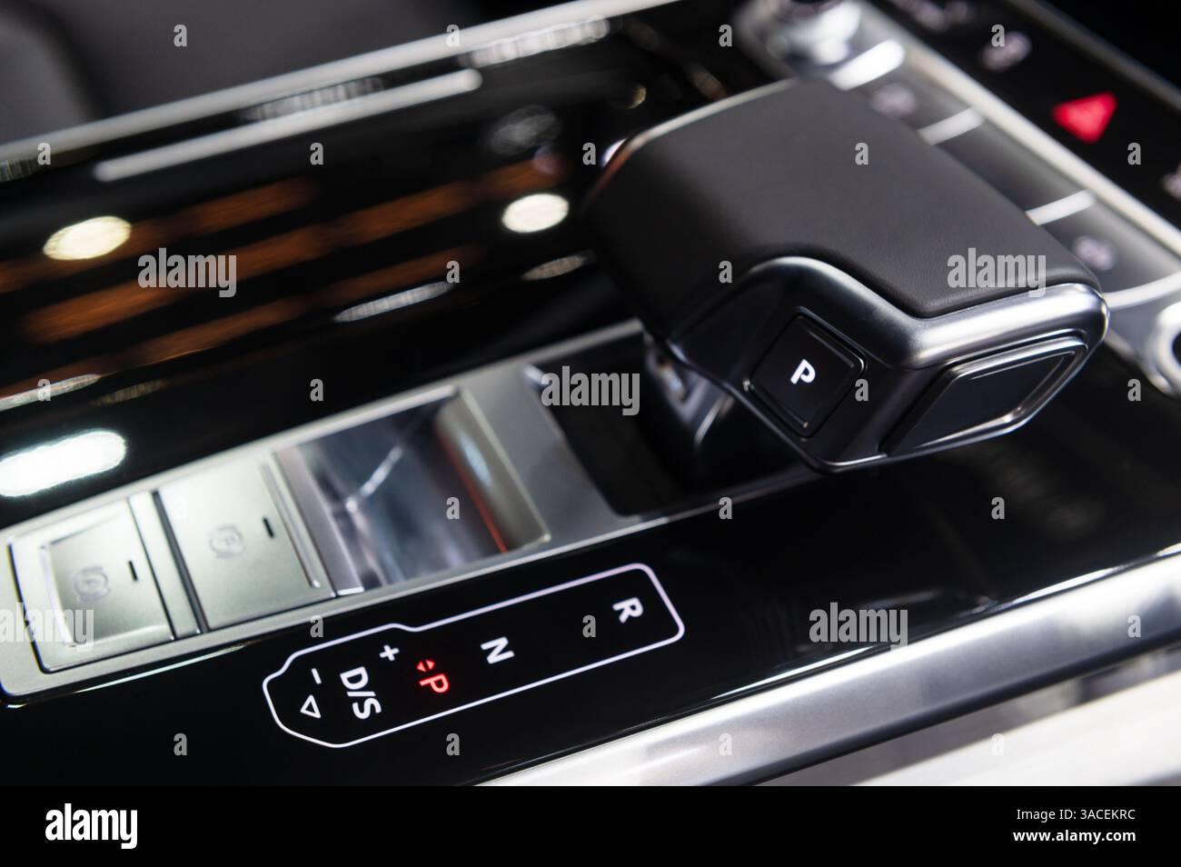 Closeup automatic gearbox transmission vehicle Stock Photo - Alamy