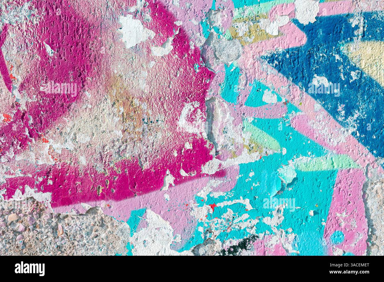 Colorful Distressed Wall Texture with Pink and Blue for Retro 80s ...
