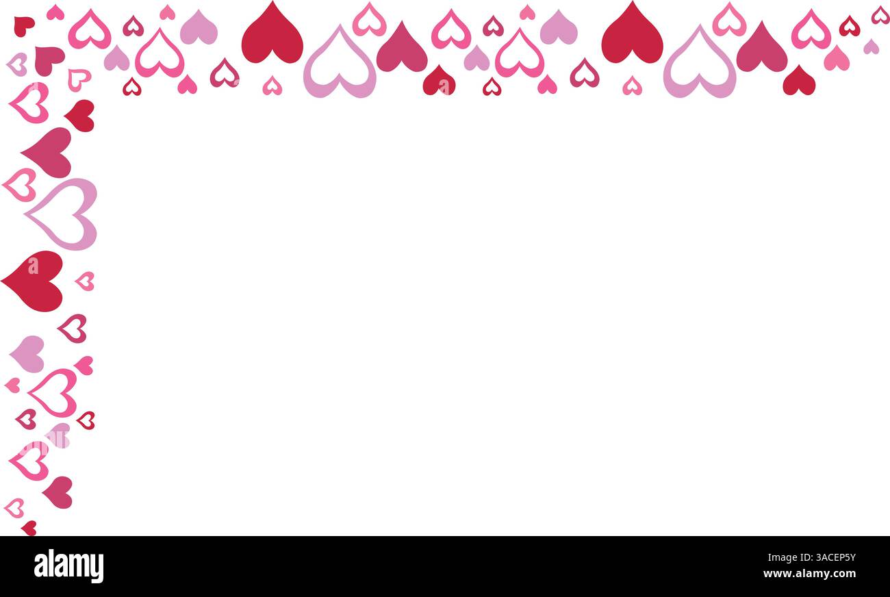 Vector illustration made with red heart silhouettes on a white ...