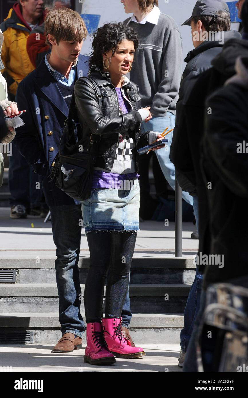 March 24 2008, New York City Actors Chace Crawford and Jessica Szohr ...