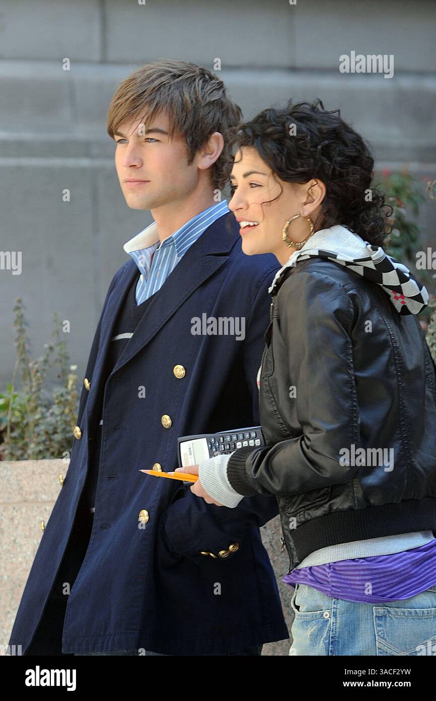 March 24 2008, New York City Actors Chace Crawford and Jessica Szohr ...