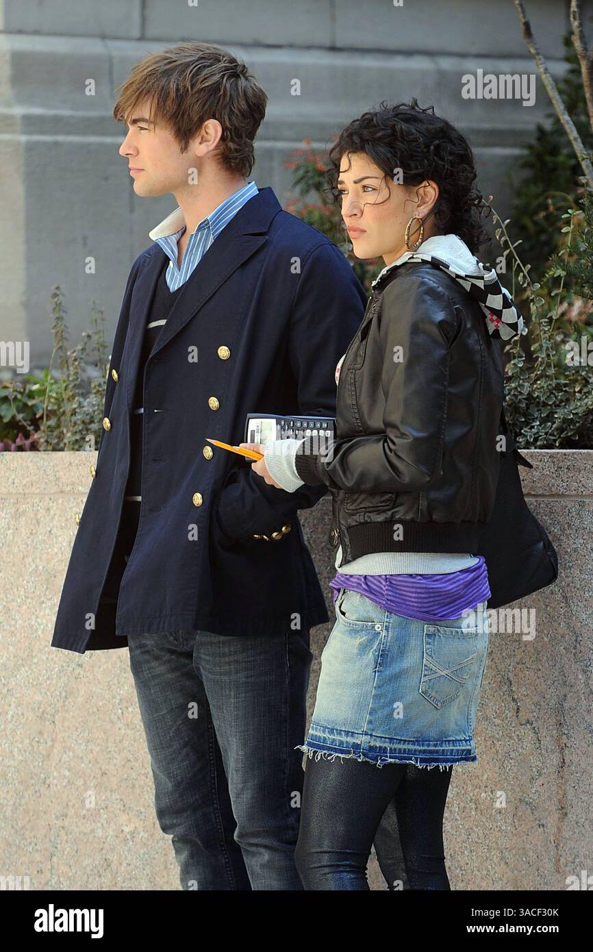March 24 2008, New York City Actors Chace Crawford and Jessica Szohr ...