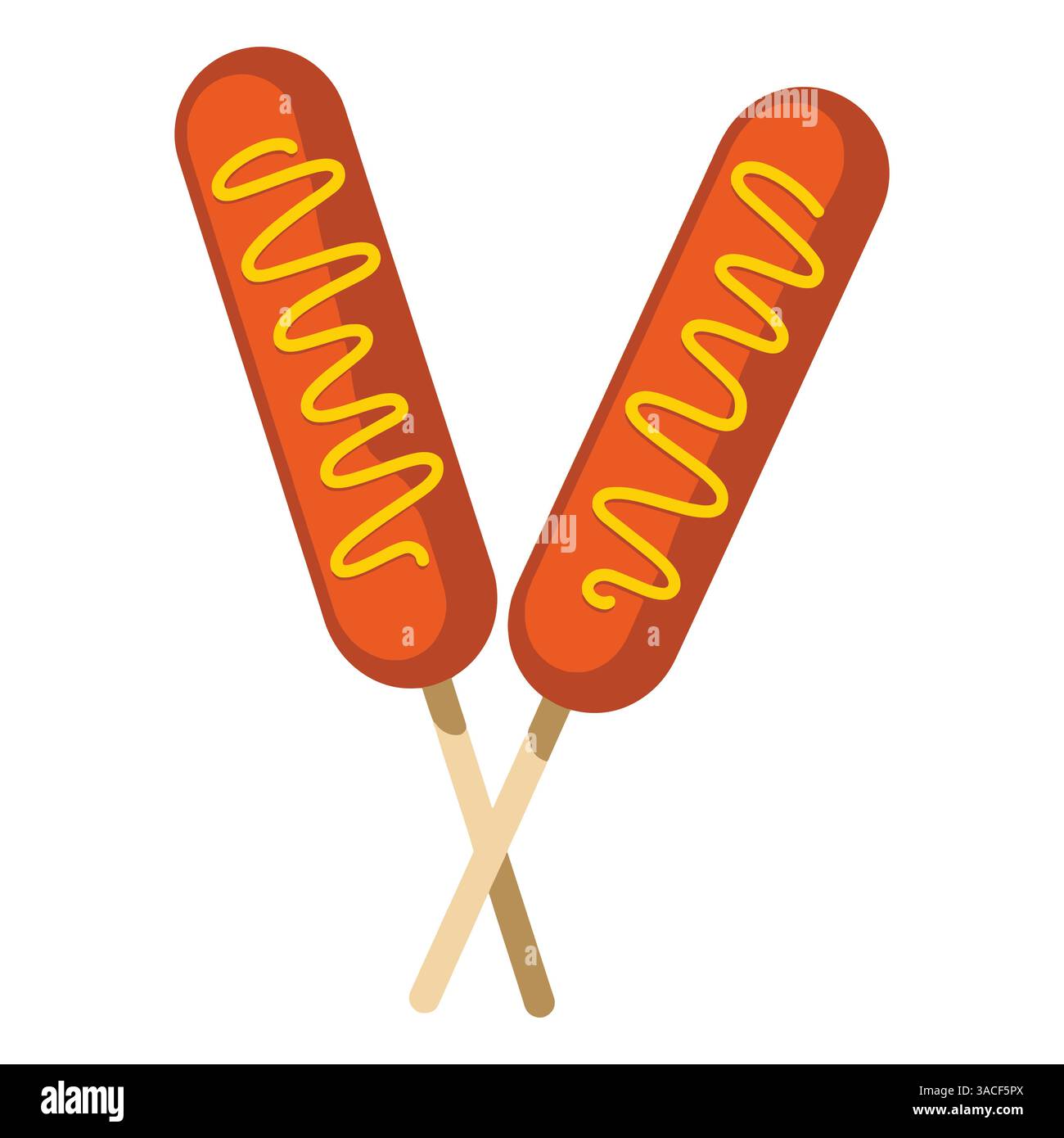 Corn dog vector illustration, isolated on a white background, ideal for ...