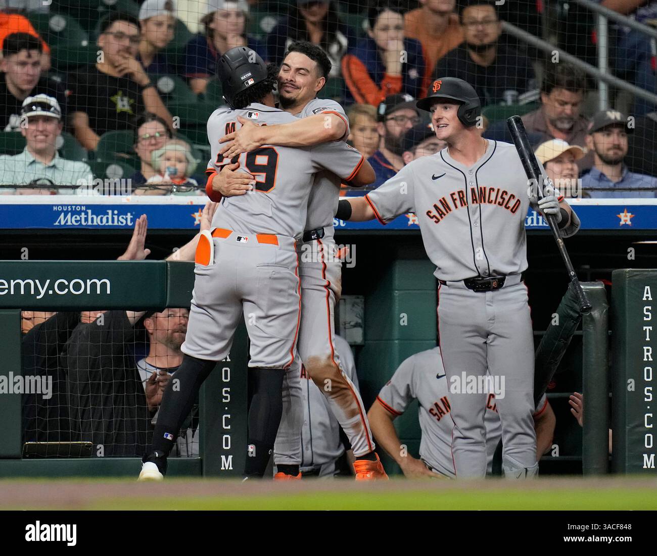 San Francisco Giants' Luis Matos (29) celebrates his home run against ...