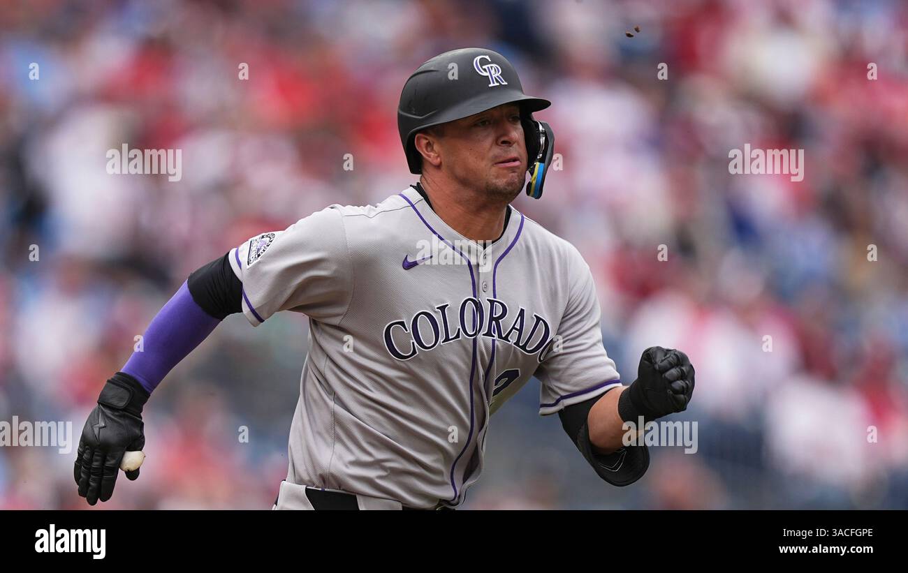 Colorado Rockies' Tyler Freeman in action during a baseball game ...