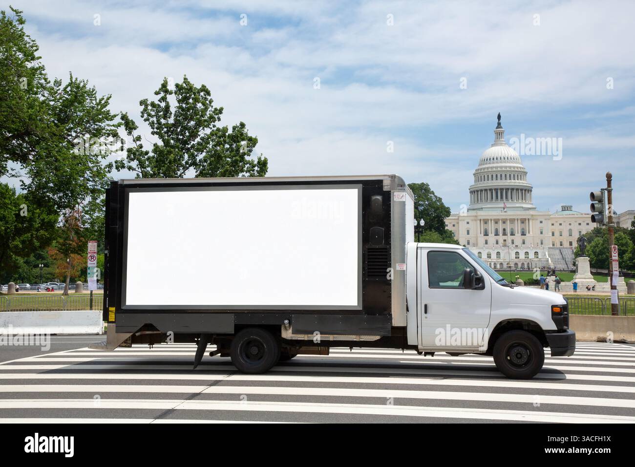 Truck billboard advertisement in DC Stock Photo - Alamy