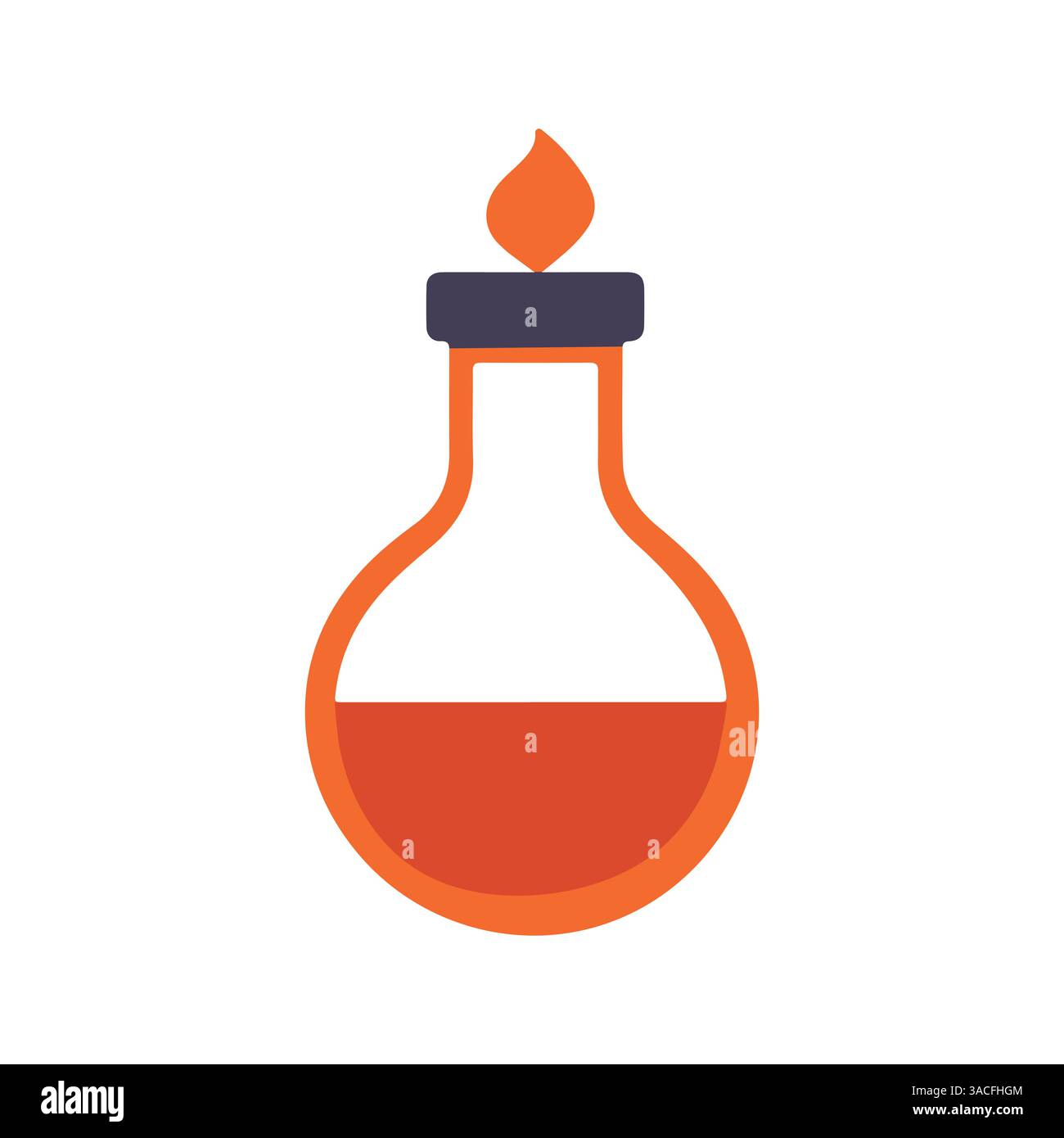 Abstract Vector red flask with a flame Icon or Logo Design Template ...