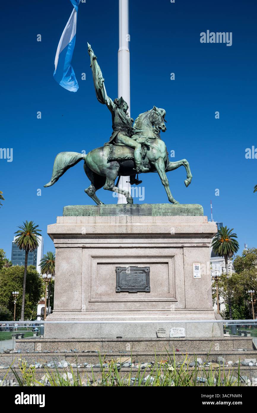 Horse rider statue in central Buenos Aires, Argentina Stock Photo - Alamy