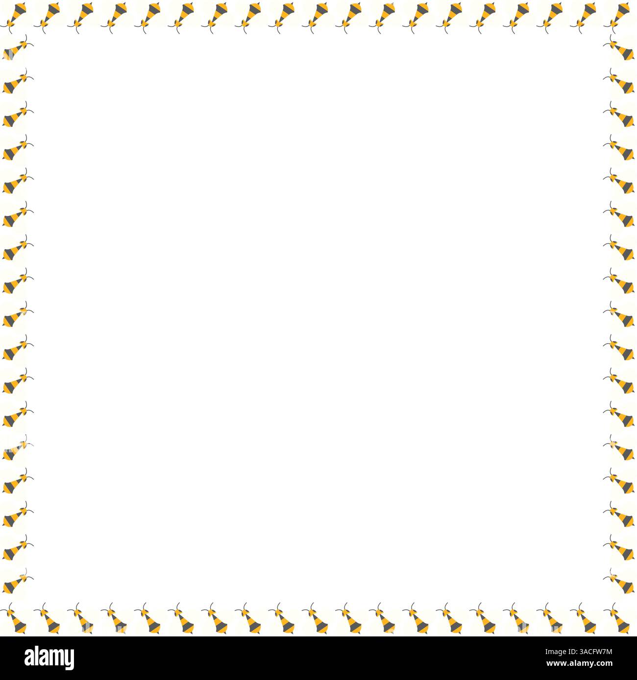 Honeybee frame. Cute honey Bee spring insect. Frame with empty space ...