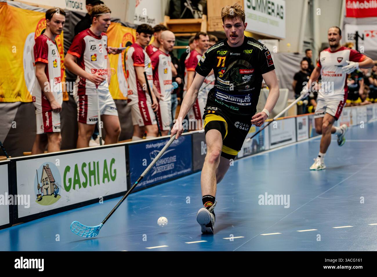 Biglen, Switzerland, April 3th 2025: Nick Pfister (Tigers Langnau) in ...