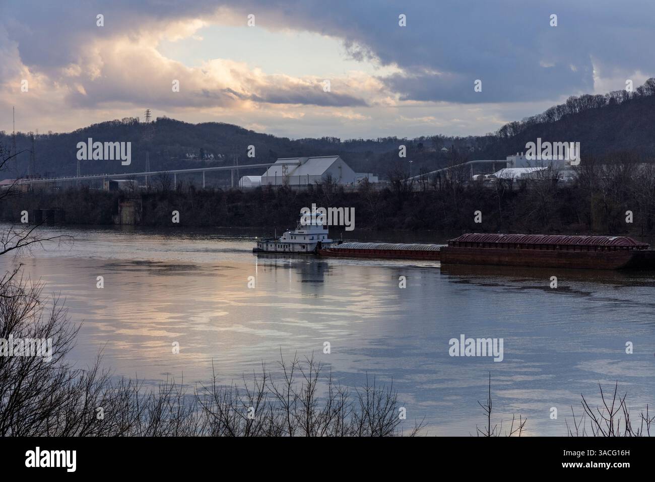 River barge slowly floats hi-res stock photography and images - Alamy