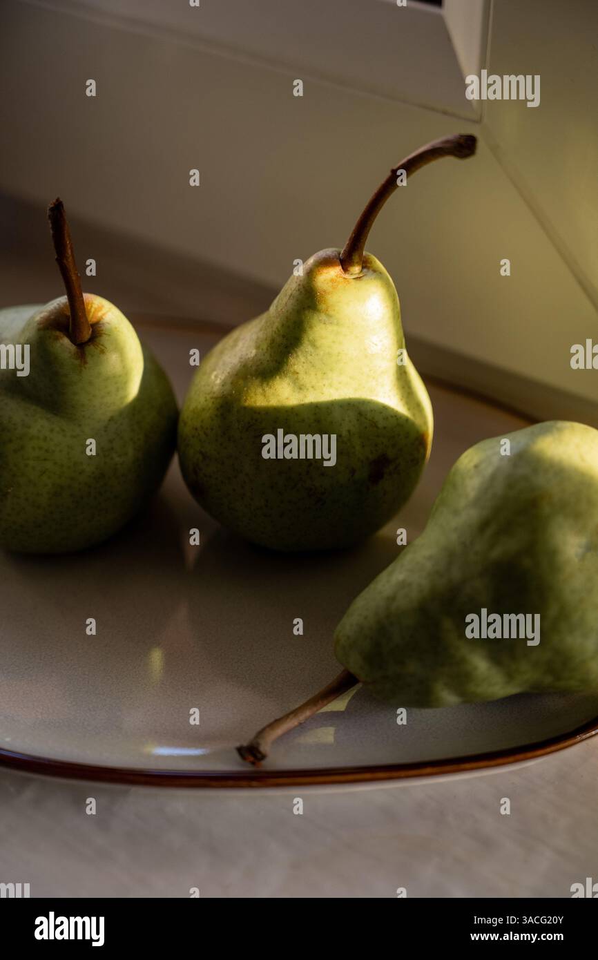 Green pear leaves close hi-res stock photography and images - Alamy