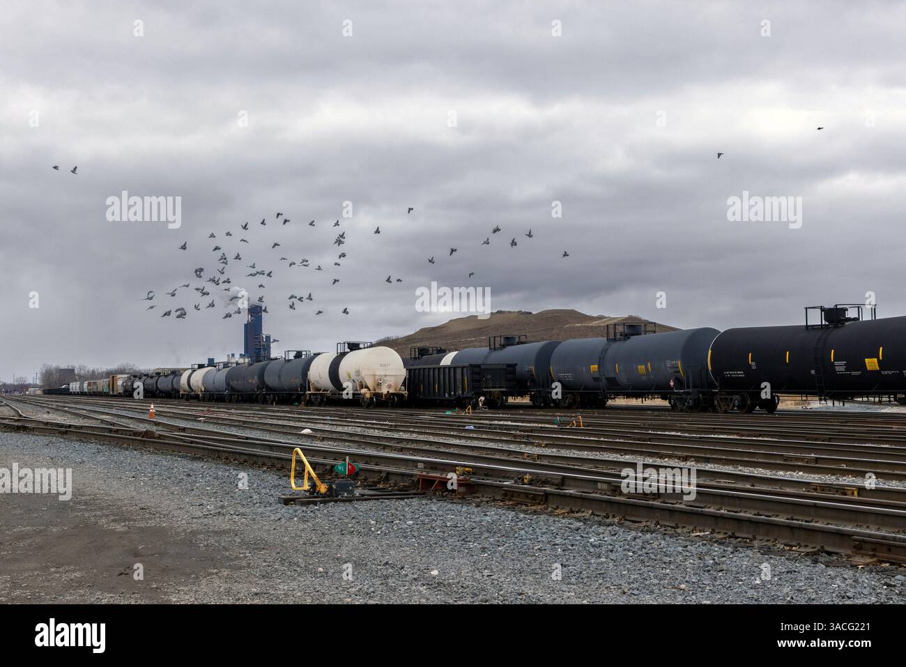 Flying over freight trains railroad hi-res stock photography and images ...