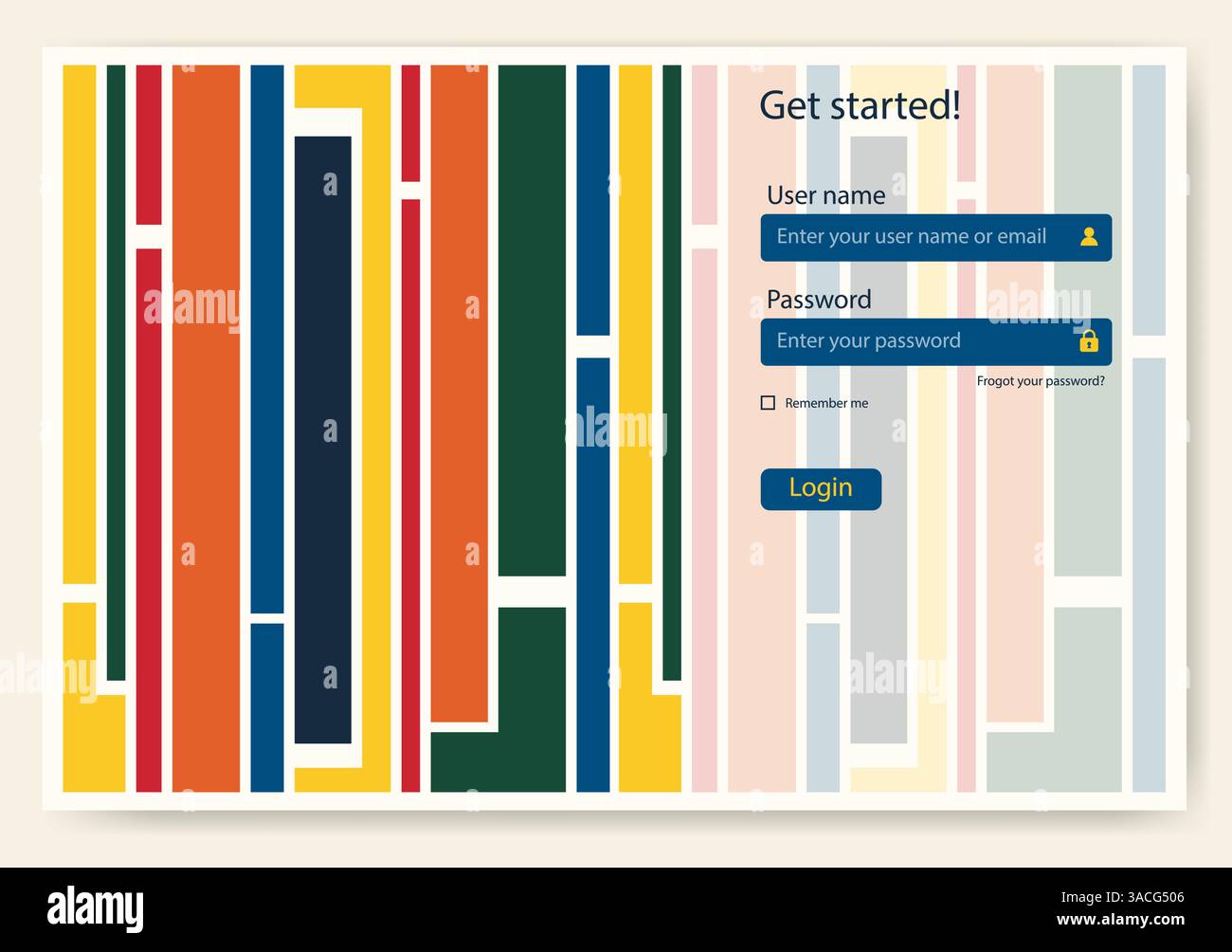 Account sign up and password page. Login ui ux design concept ...
