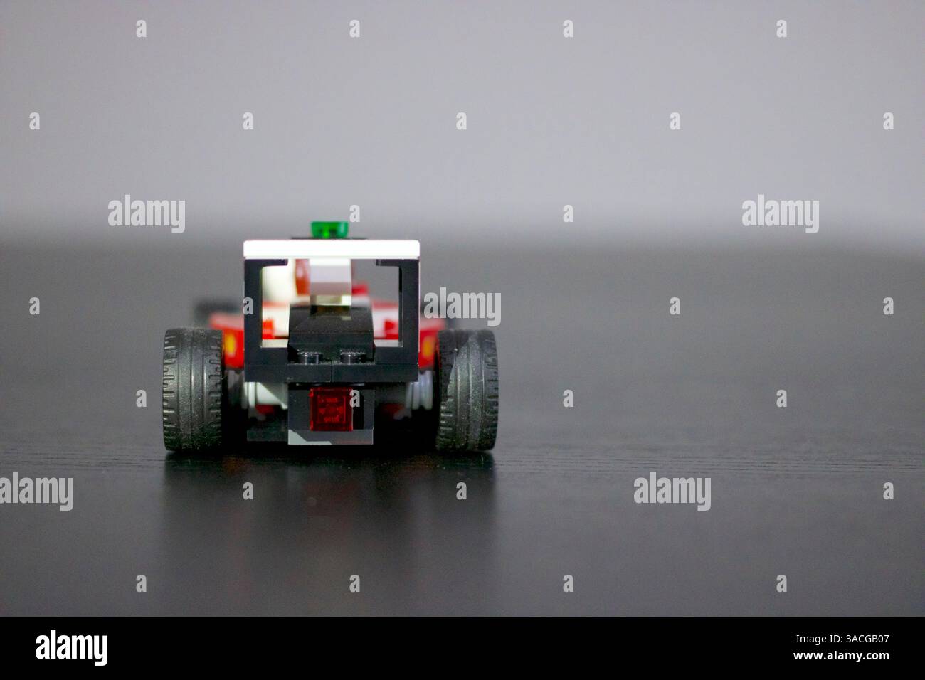 LEGO Formula 1 car viewed from behind, showcasing detailed design ...