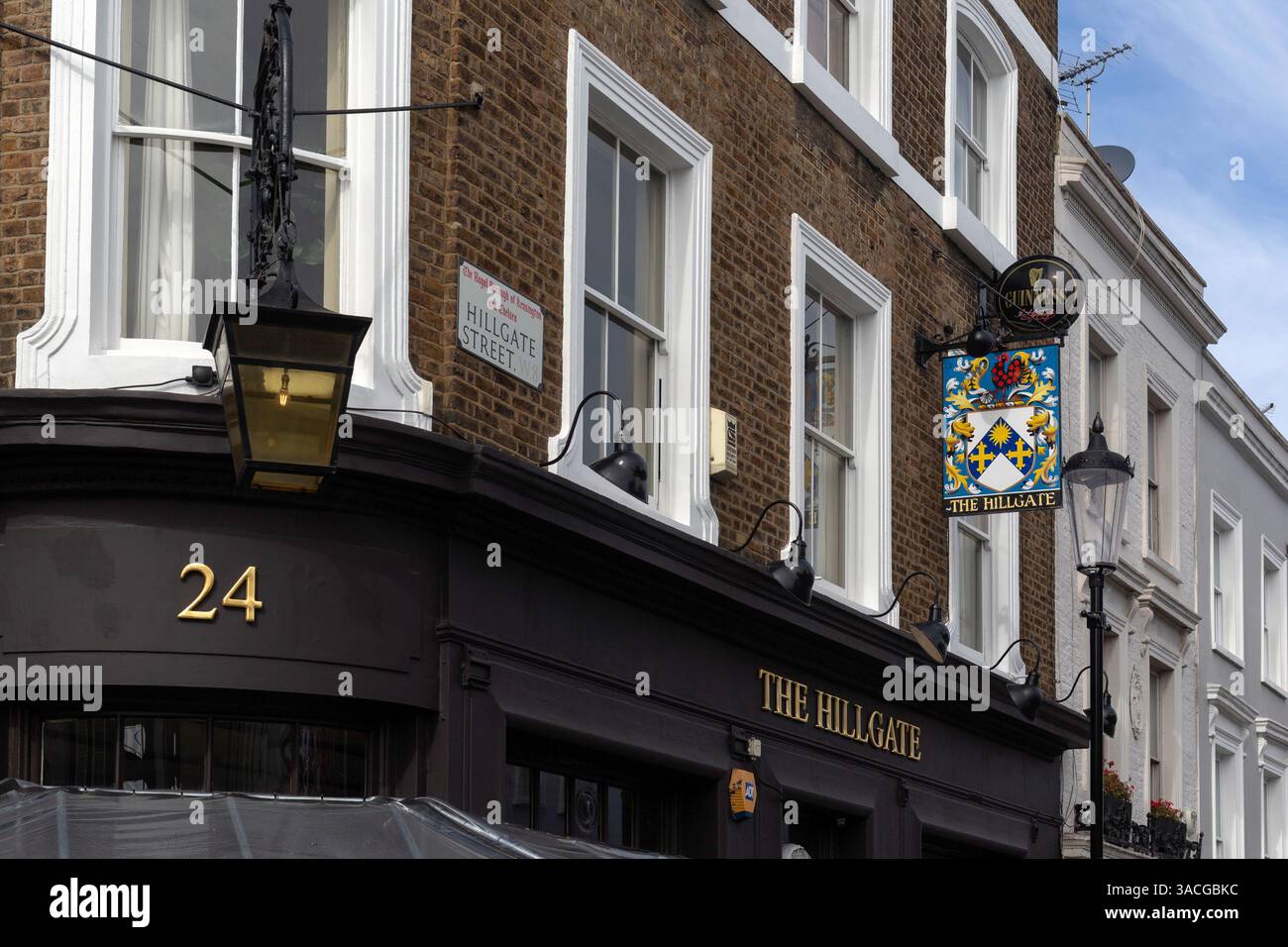 LONDON, UK - MARCH 29, 2025: Sign on the Hillgate pub on Hillgate ...