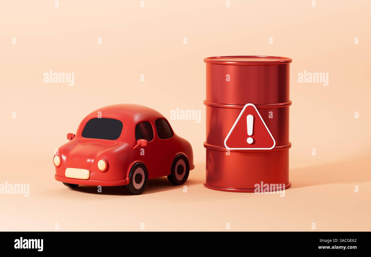 Cartoon gasoline tank, gasoline drum model, 3d rendering. 3d ...