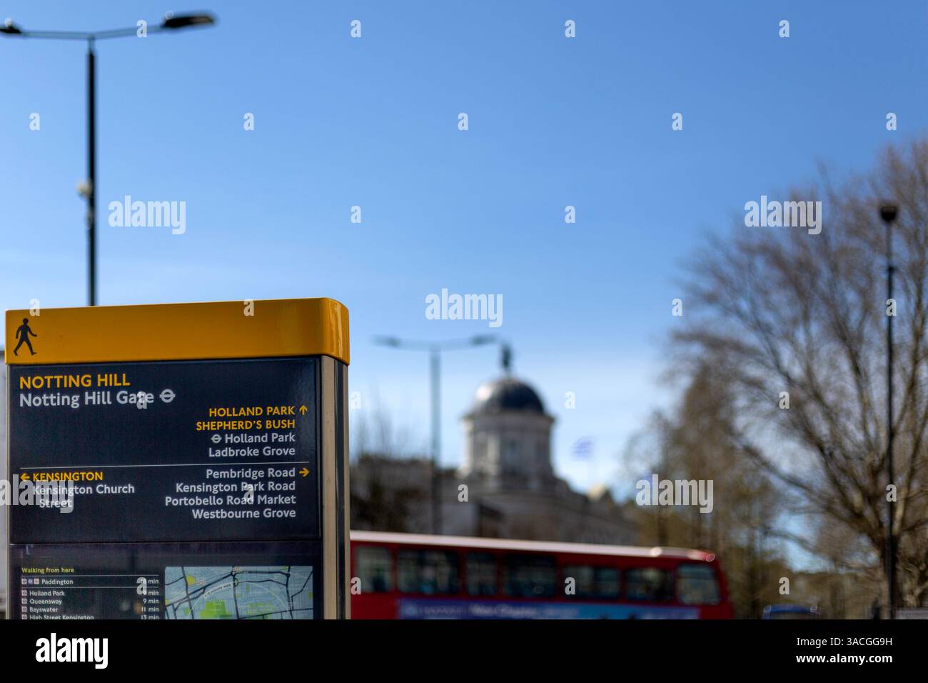 LONDON, UK - MARCH 29, 2025: Tourist Information sign for Notting Hill ...