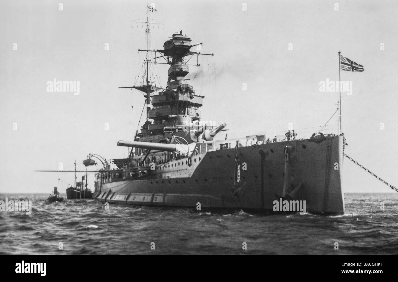 The battleship HMS Iron Duke in the mid 1920s, she was flagship of the ...