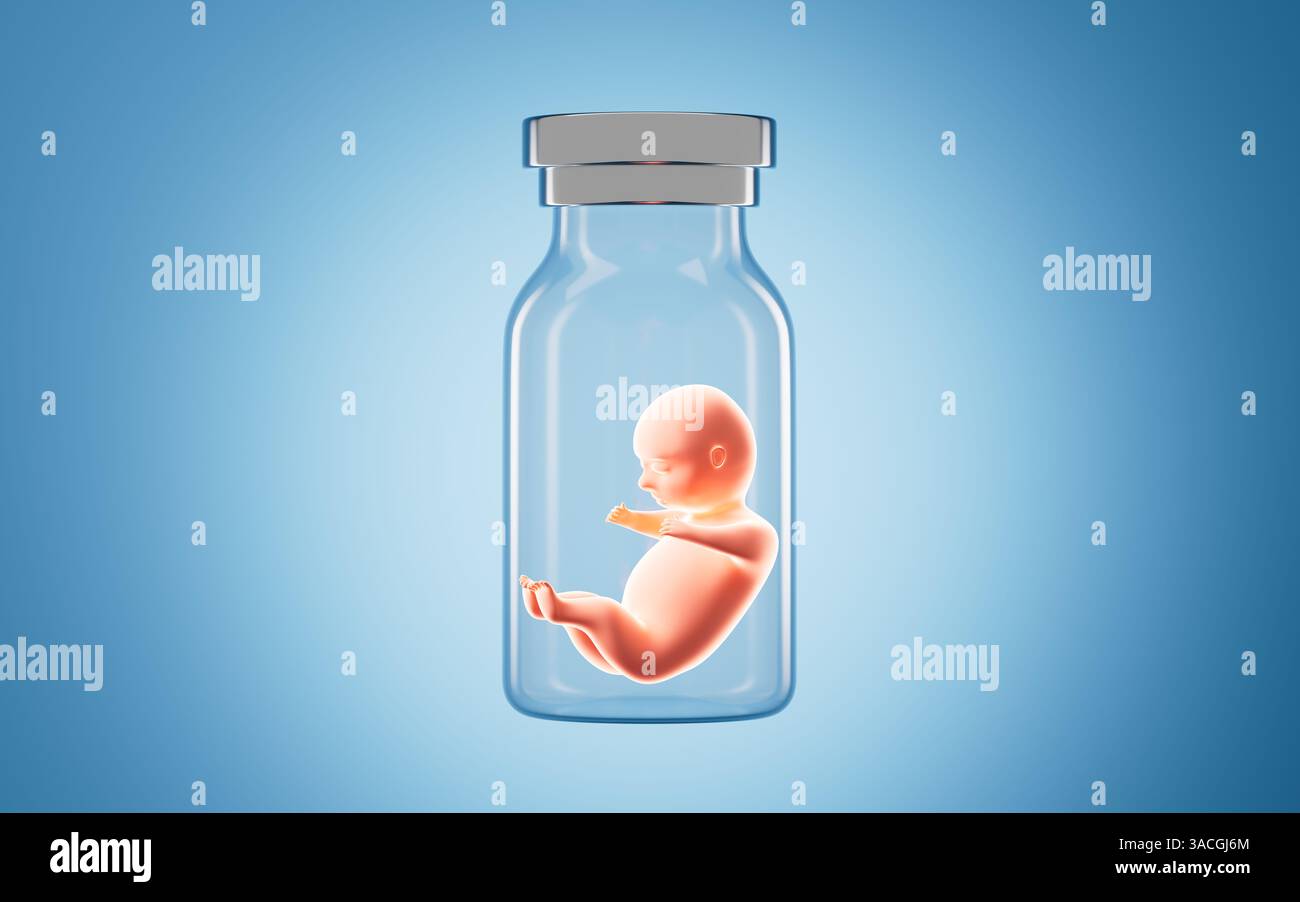Human embryo model, test tube baby , 3d rendering.3d illustration Stock ...