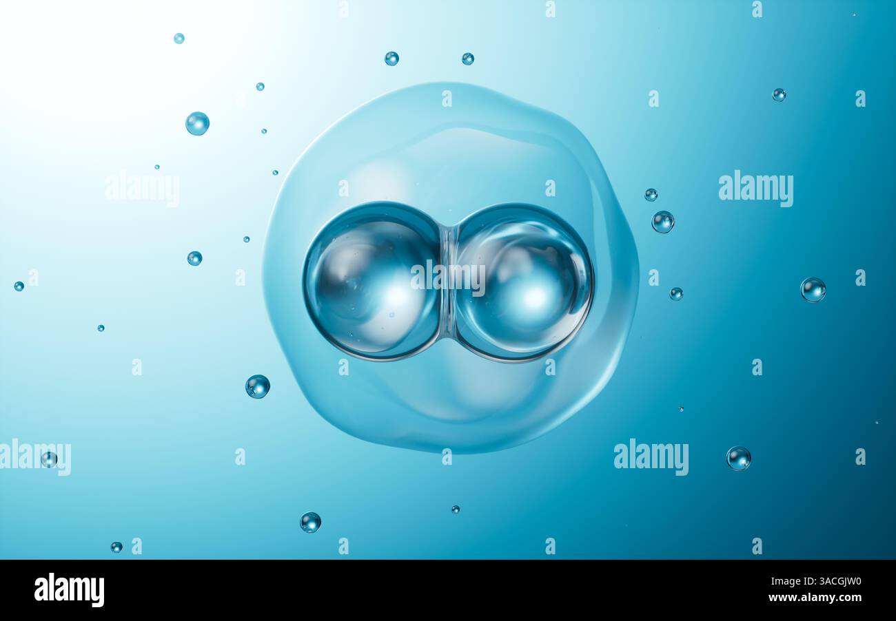 Cells division, Cell divides into two cells, biology and medicine ...