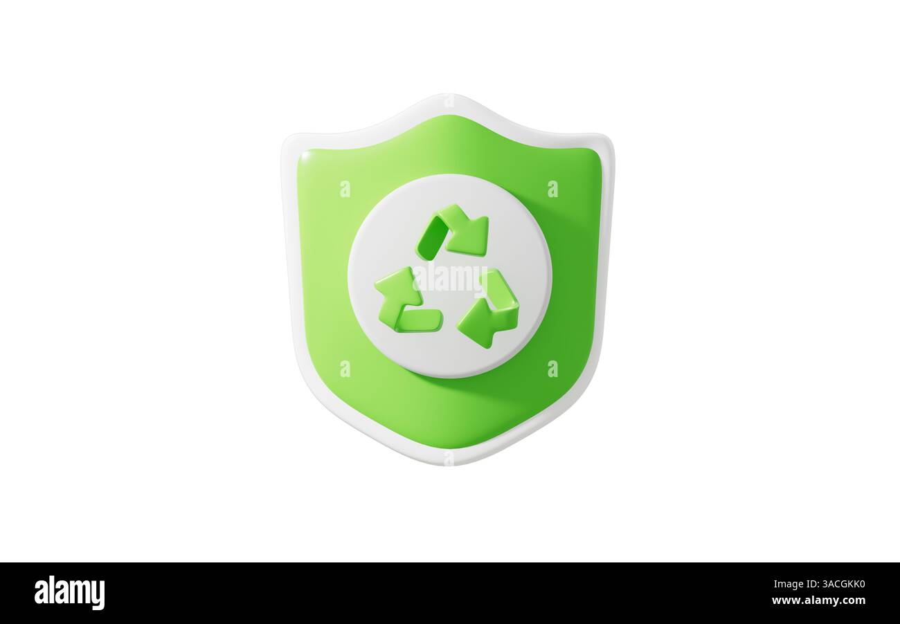 Cartoon green recyclable logo, 3d rendering. 3d illustration Stock ...