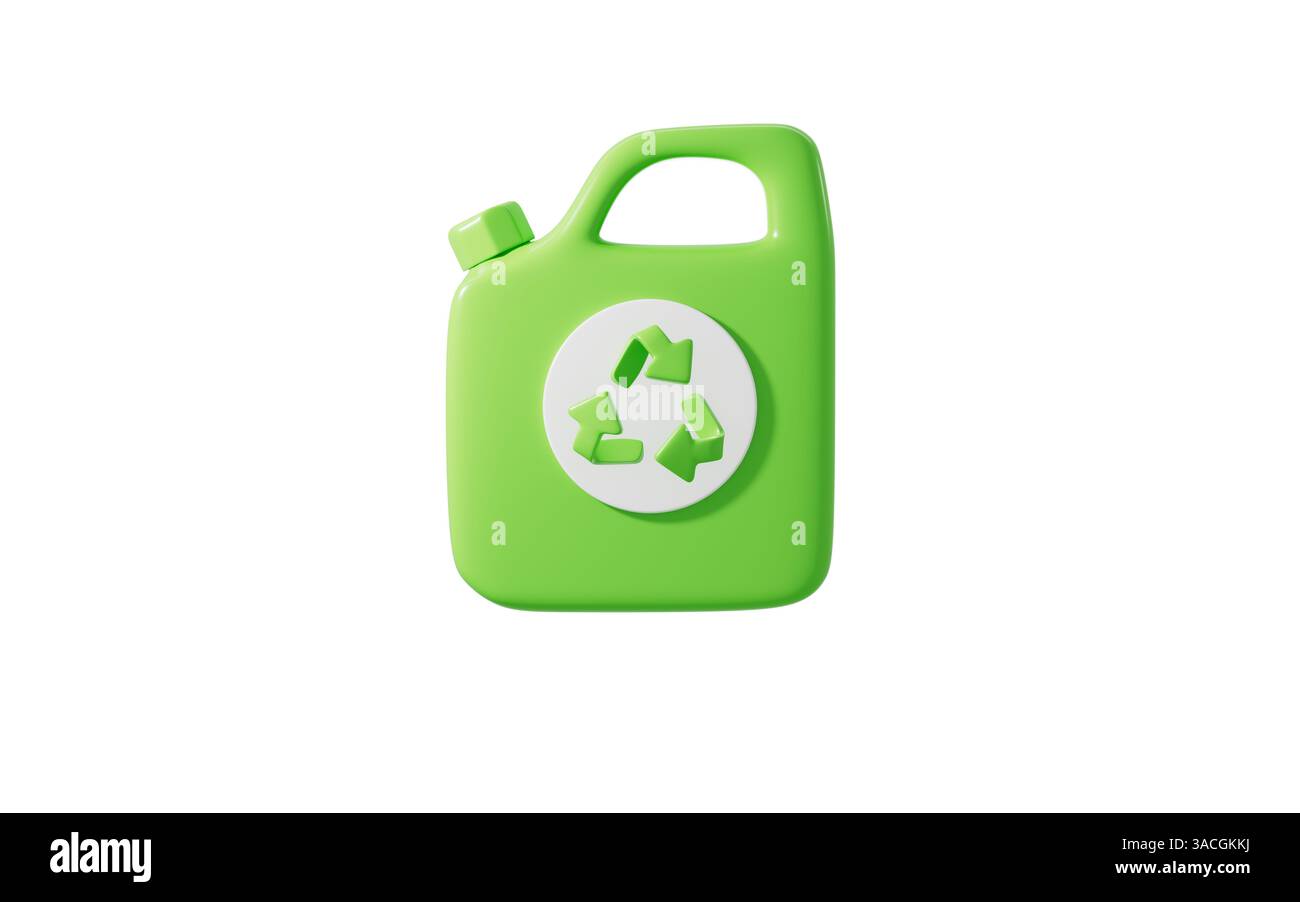 Gasoline with a recyclable logo, Environmental protection concept, 3d ...