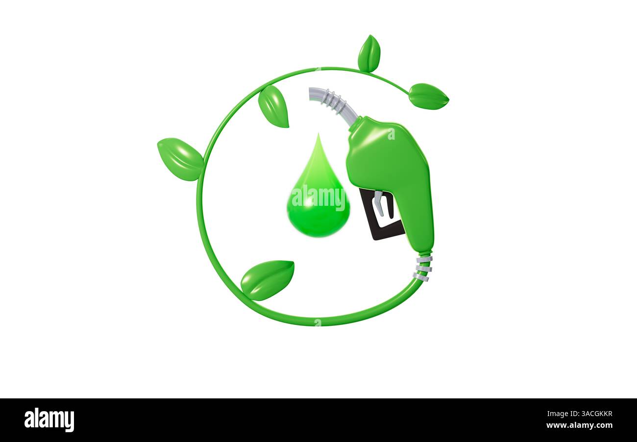 Cartoon green oil gun, green nozzle gasoline pump fuel, Green energy ...