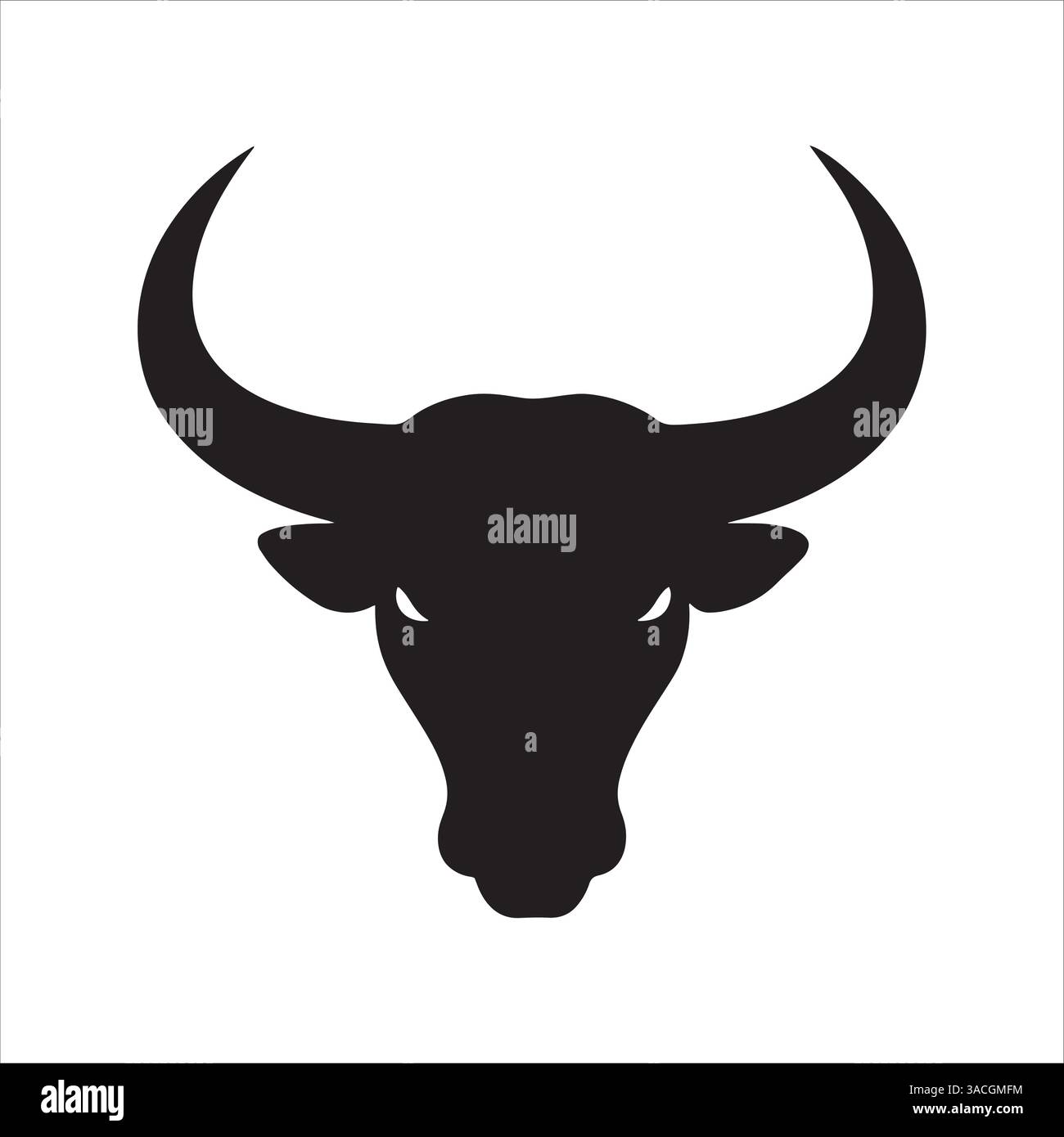 Cow skull vector silhouette, illustration design on a white background ...